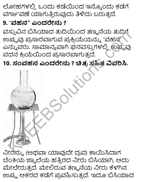 KSEEB Solutions For Class 7 Science Chapter 4 Ushna KTBS Solutions